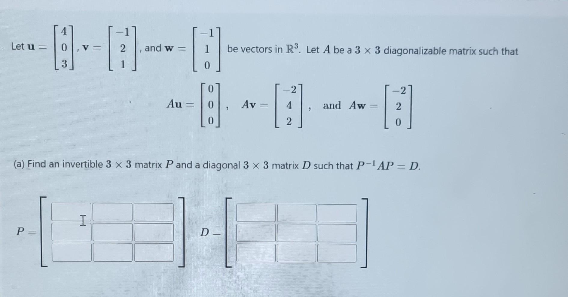 Solved Let u=⎣⎡403⎦⎤,v=⎣⎡−121⎦⎤, and w=⎣⎡−110⎦⎤ be vectors | Chegg.com