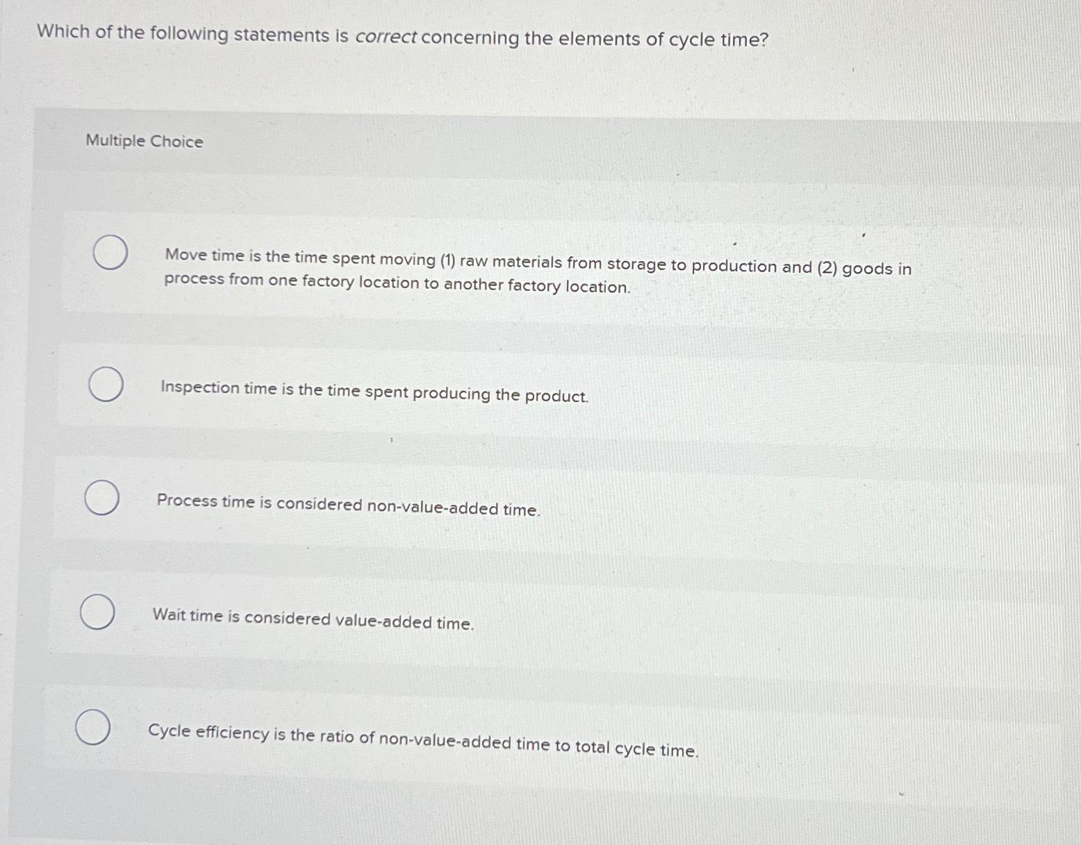 Solved Which of the following statements is correct | Chegg.com