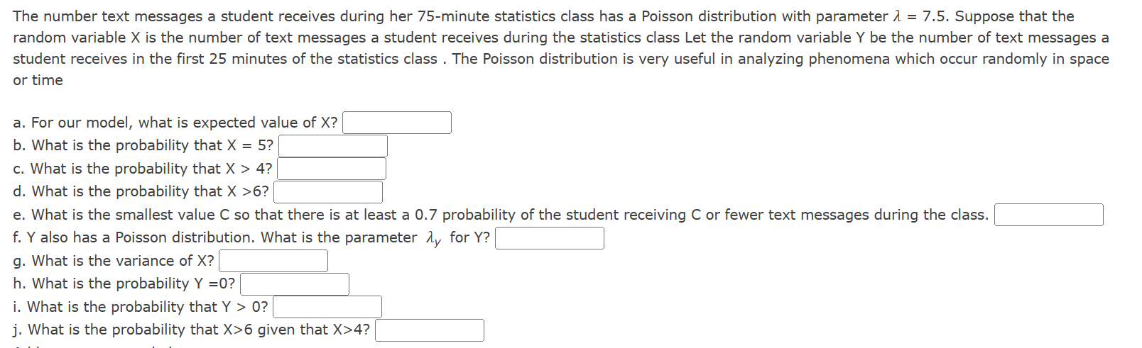 Solved The number text messages a student receives during | Chegg.com