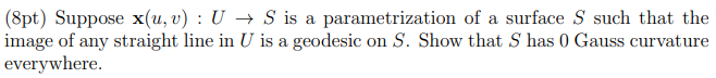 Solved Suppose x(u,v):U→S ﻿is a parametrization of a surface | Chegg.com