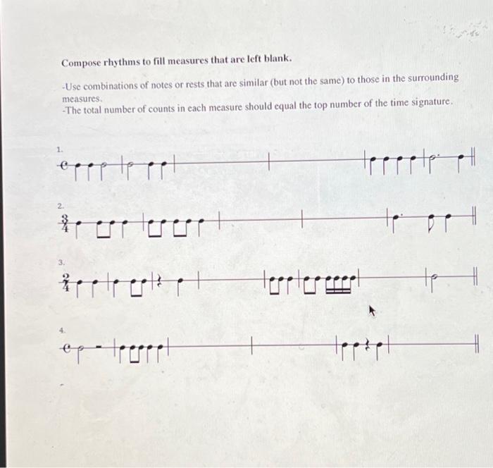 Rhythm Homework (3) Draw one note that is equivalent | Chegg.com