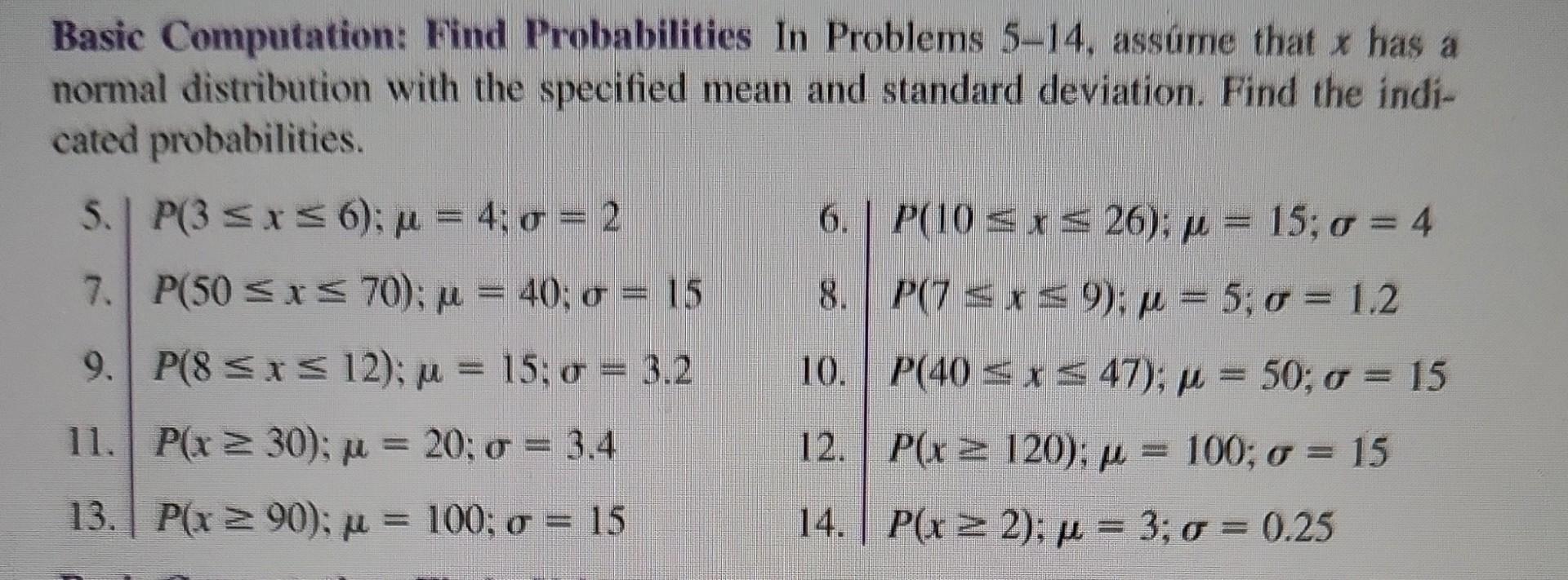 Solved Basic Computation: Find Probabilities In Problems | Chegg.com