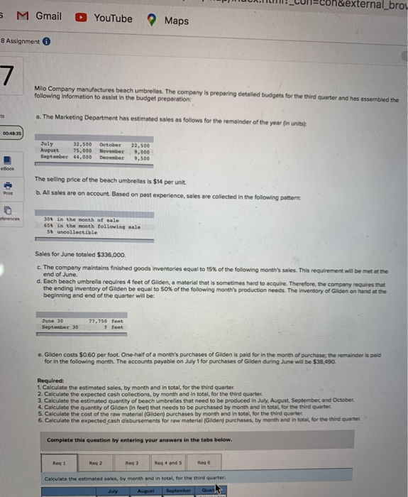 Solved ternal_bro S M Gmail YouTube Maps 8 Assignment 7 Milo | Chegg.com
