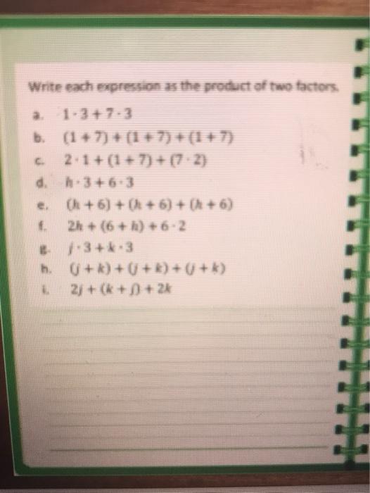 Solved Write each expressions the product of two factors 2. | Chegg.com