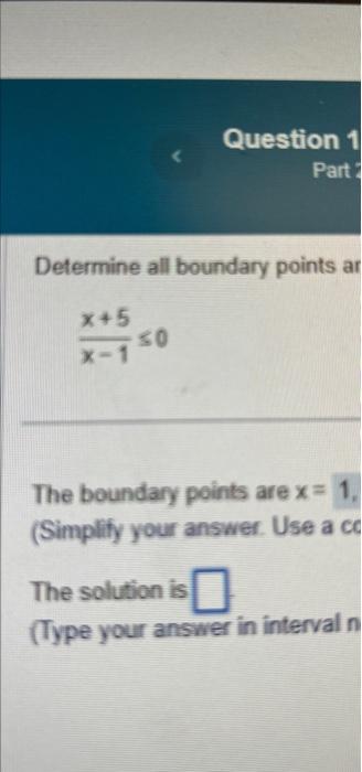 Determine all boundary points ar X+5 X-1 Question 1 | Chegg.com