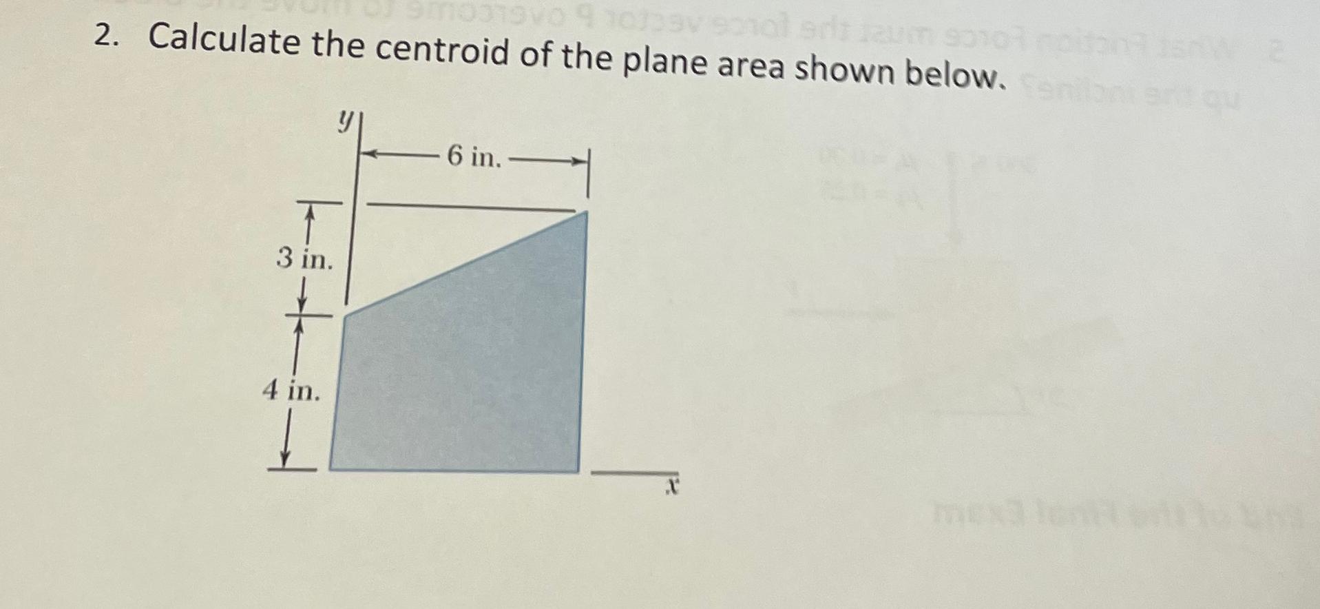 Solved Calculate the centroid of the plane area shown below, | Chegg.com