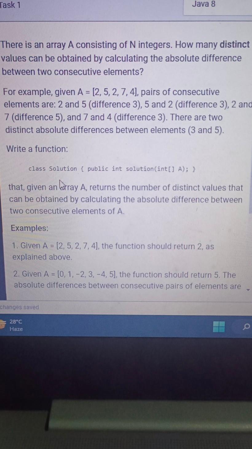 Solved There is an array A consisting of N integers. How | Chegg.com