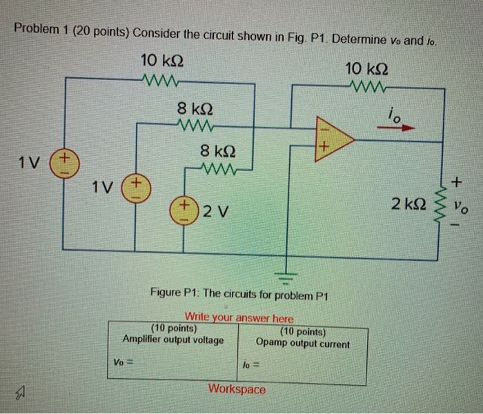 Solved Problem 1 (20 points) Consider the circuit shown in | Chegg.com