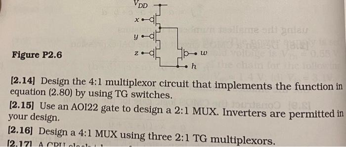 [2.14] Design the 4:1 multiplexor circuit that | Chegg.com