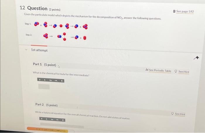 Solved 12 Question (2 points) Given the particulate model | Chegg.com