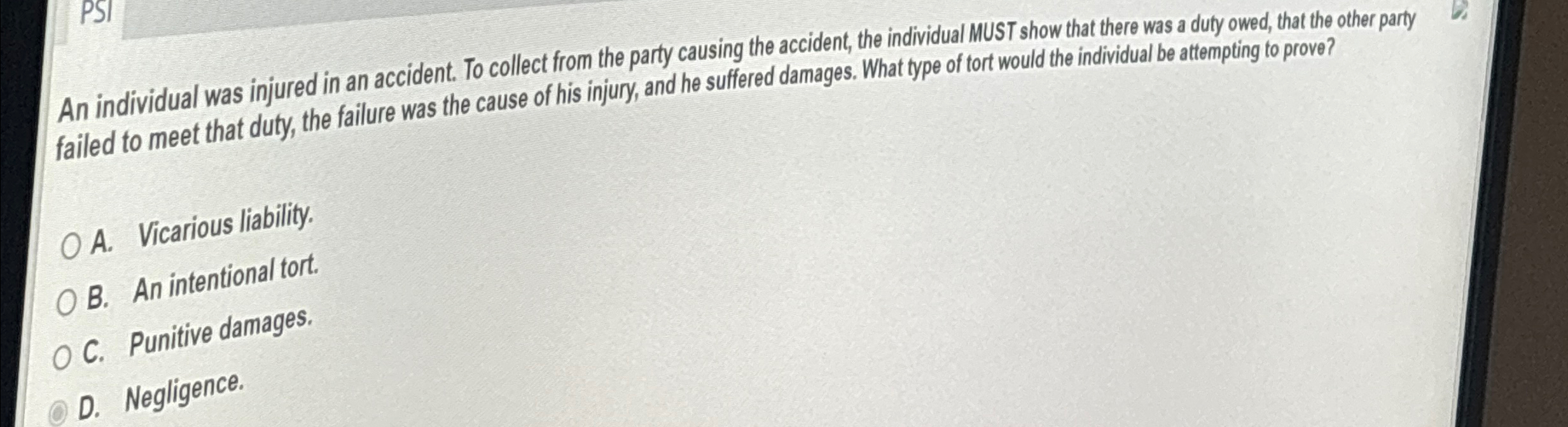 Solved An individual was injured in an accident. To collect | Chegg.com
