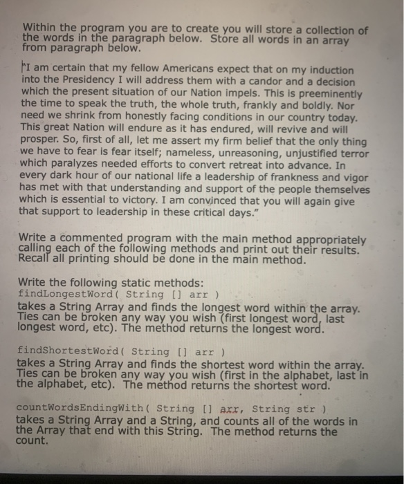 Solved Within the program you are to create you will store a | Chegg.com