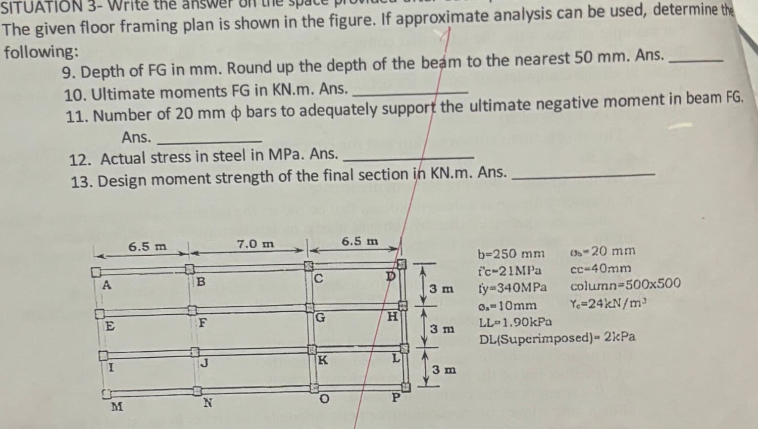 Solved The given floor framing plan is shown in the figure. | Chegg.com