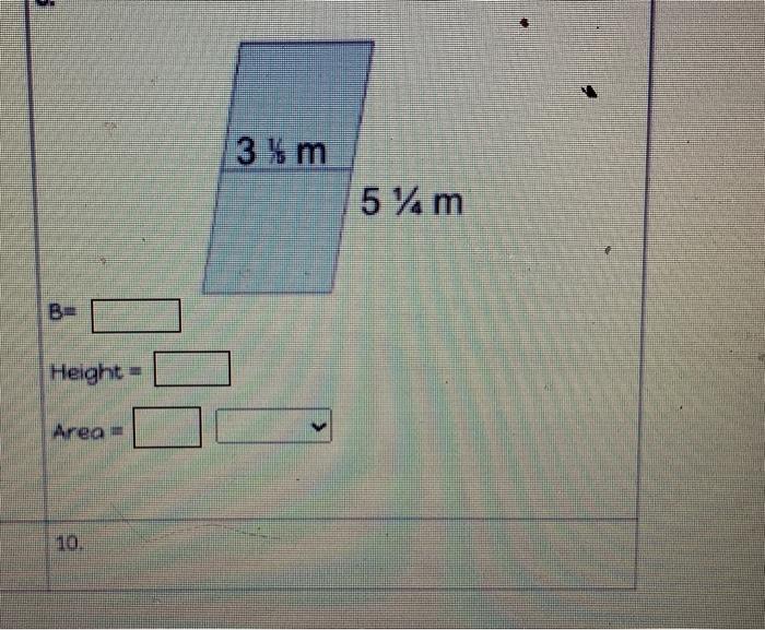 Solved 3 % m 5/4 m Height = Area | Chegg.com