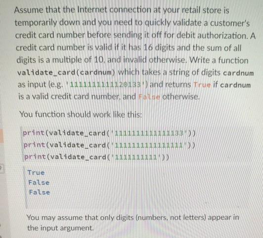 Solved In Python. Use % to check whether the sum of all | Chegg.com