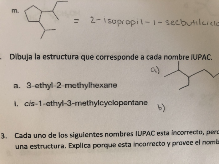 Solved = 2- isopropil-1-secbutil ciclo . Dibuja la | Chegg.com
