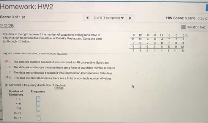Solved Homework: HW2 HW Score: 5.56%, 0.33 of Question Help | Chegg.com Solved Homework: HW2 HW Score: 5.56%, 0.33 of Question Help | Chegg.com