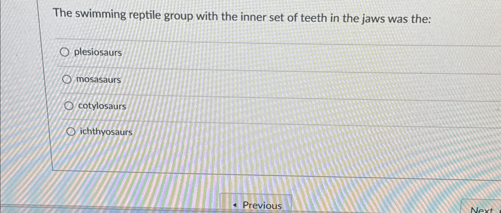 Solved The swimming reptile group with the inner set of | Chegg.com