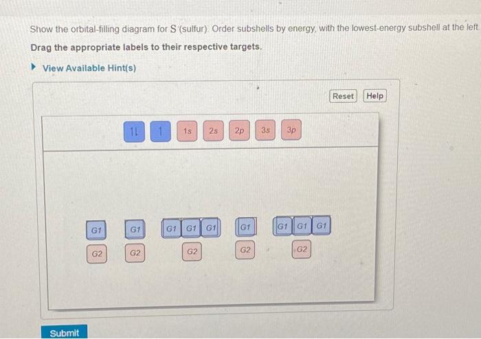 Solved Show the orbital-filling diagram for S (sulfur). | Chegg.com