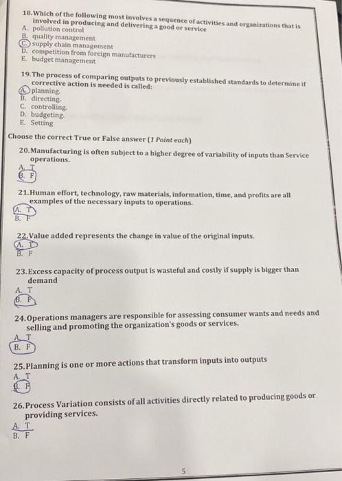 Solved 18. Which of the following most involves a sequence | Chegg.com
