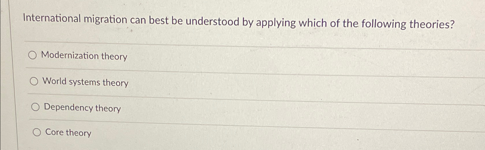 Solved International migration can best be understood by | Chegg.com
