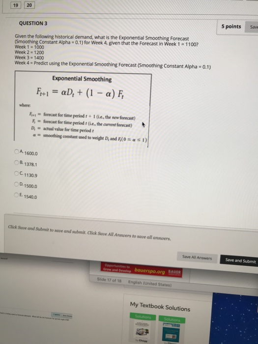 Solved 19 20 QUESTION 3 5 points Sav Given the following | Chegg.com