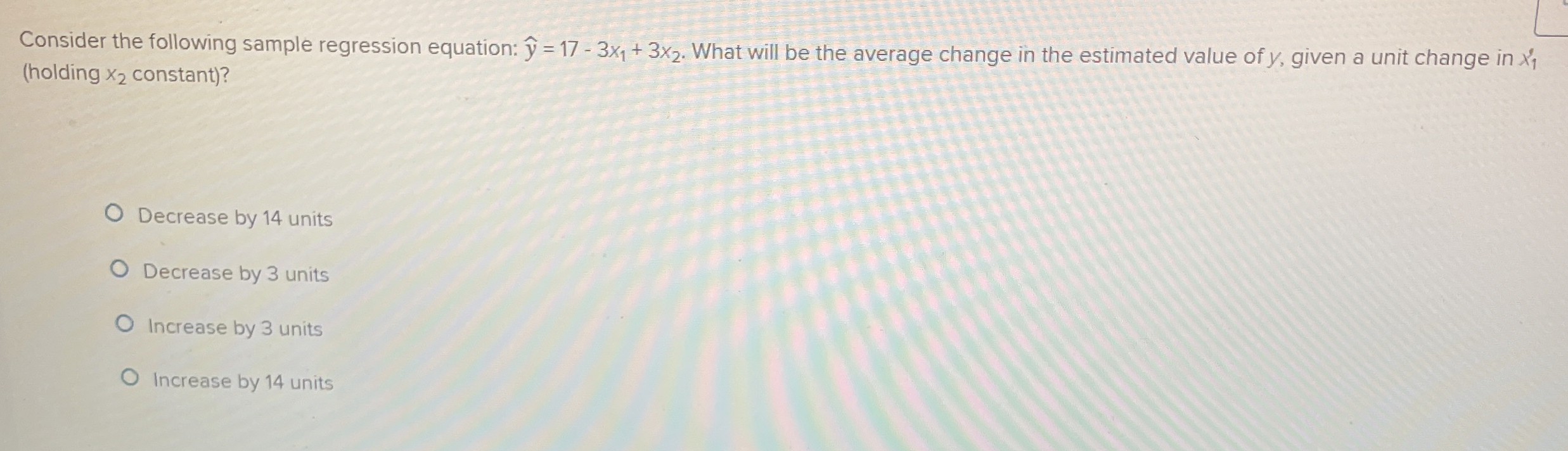 Consider the following sample regression equation: | Chegg.com