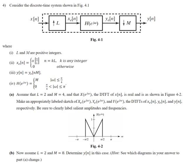 Solved 4) Consider the discrete-time system shown in Fig. | Chegg.com