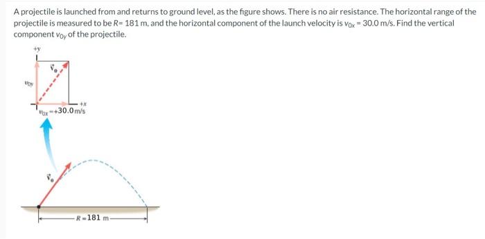 Solved A projectile is launched from and returns to ground | Chegg.com
