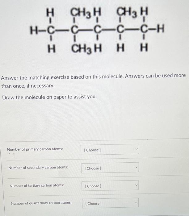 Solved Answer the matching exercise based on this molecule. | Chegg.com