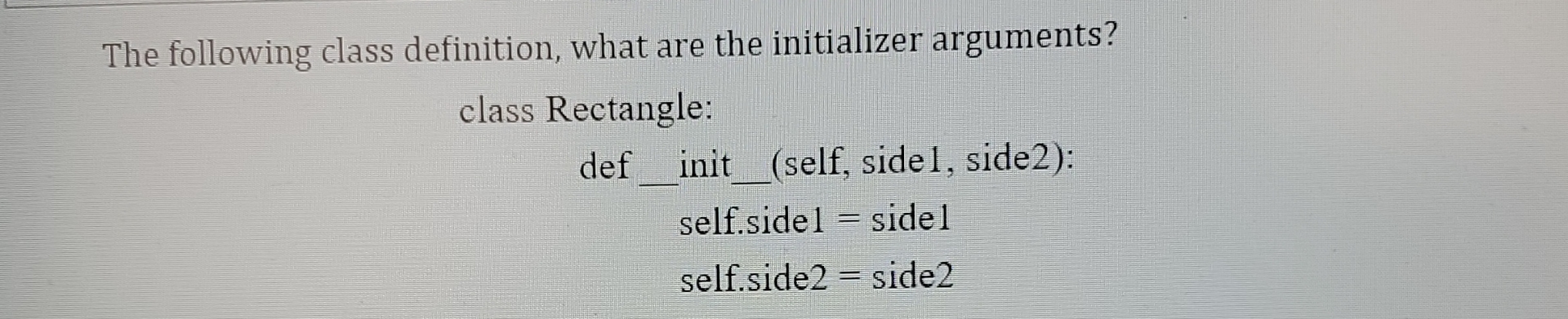 Solved The following class definition, what are the | Chegg.com