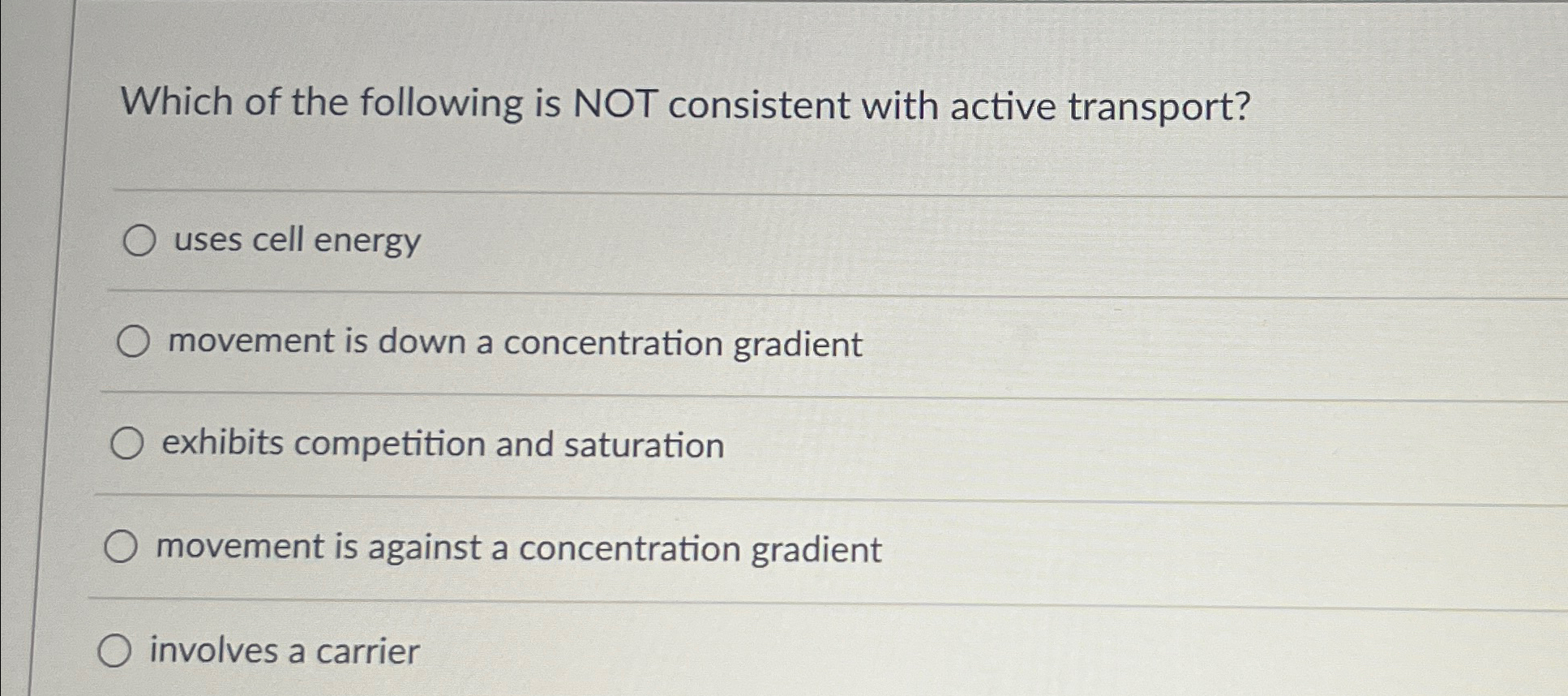Solved Which of the following is NOT consistent with active | Chegg.com