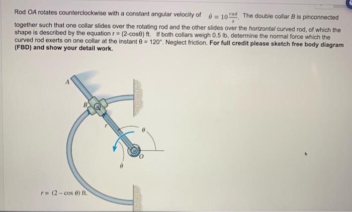 Solved Rod OA rotates counterclockwise with a constant | Chegg.com