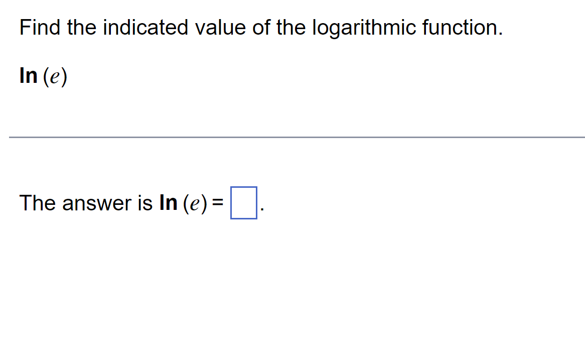 Solved Find the indicated value of the logarithmic | Chegg.com