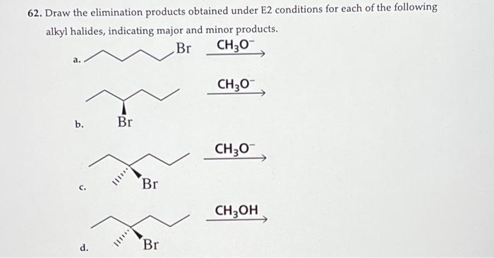 Solved 2. Draw the elimination products obtained under E2 | Chegg.com