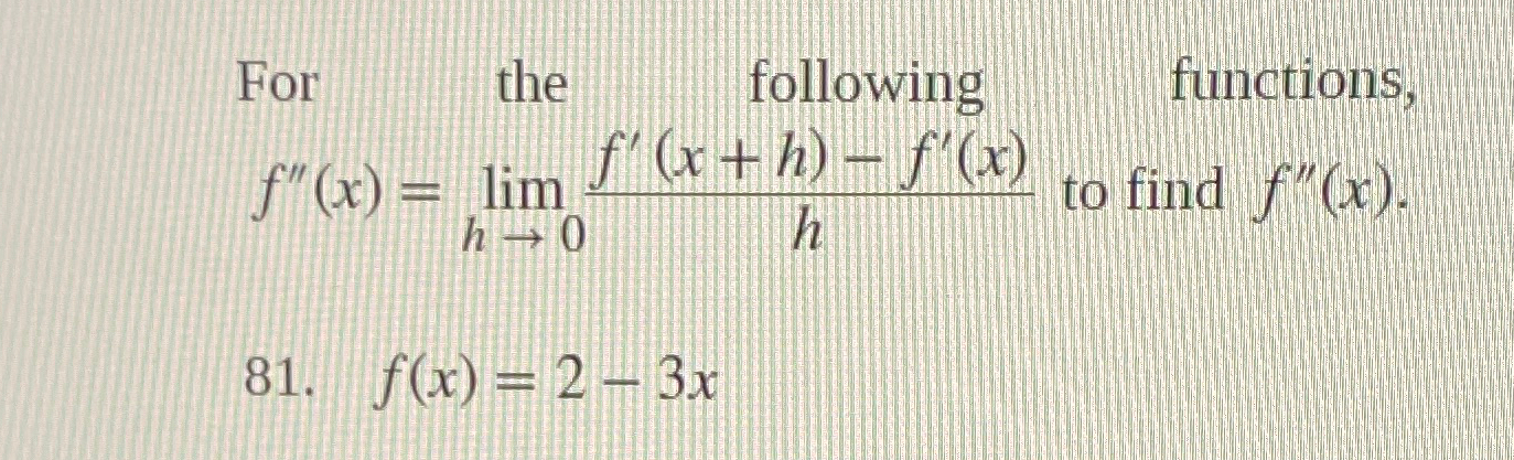 Solved For the following functions, | Chegg.com