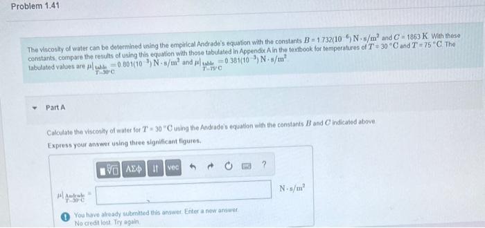 Solved The viscosty of water can be determined using the | Chegg.com