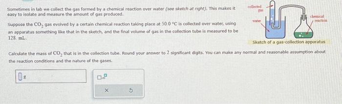 Solved Sometimes in lab we collect the gas formed by a | Chegg.com