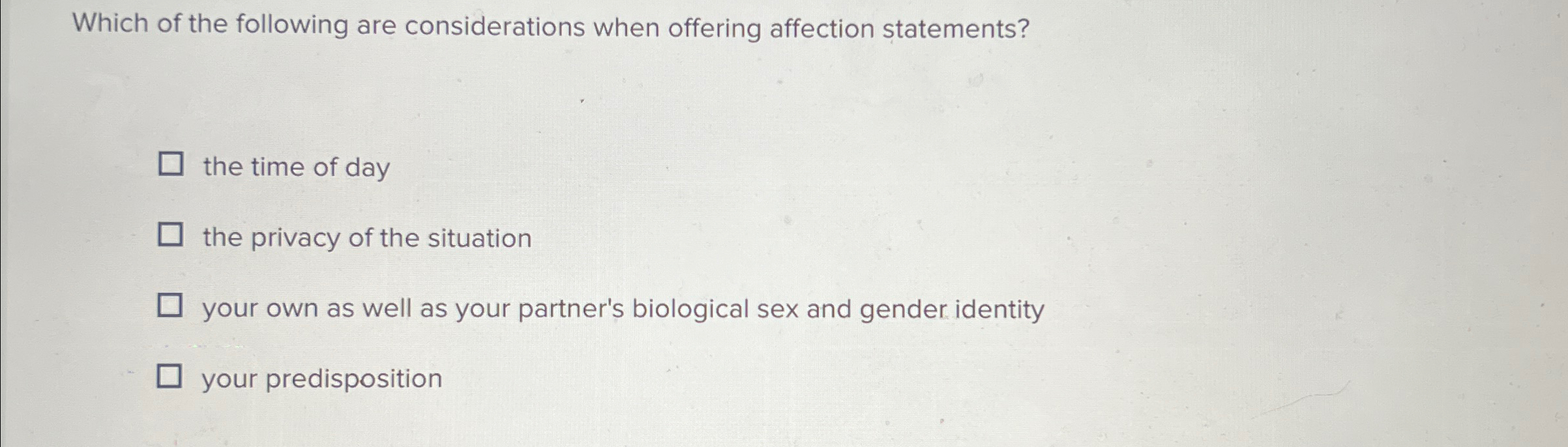 Solved Which of the following are considerations when | Chegg.com