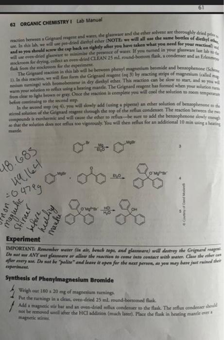 Solved - To illusuate the utility of the Grignard reaction | Chegg.com