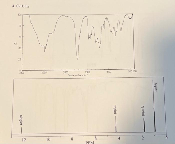 Solved The molecular formulas, IR and 'H NMR spectra of | Chegg.com