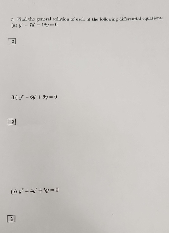 Solved Find the general solution of each of the following | Chegg.com