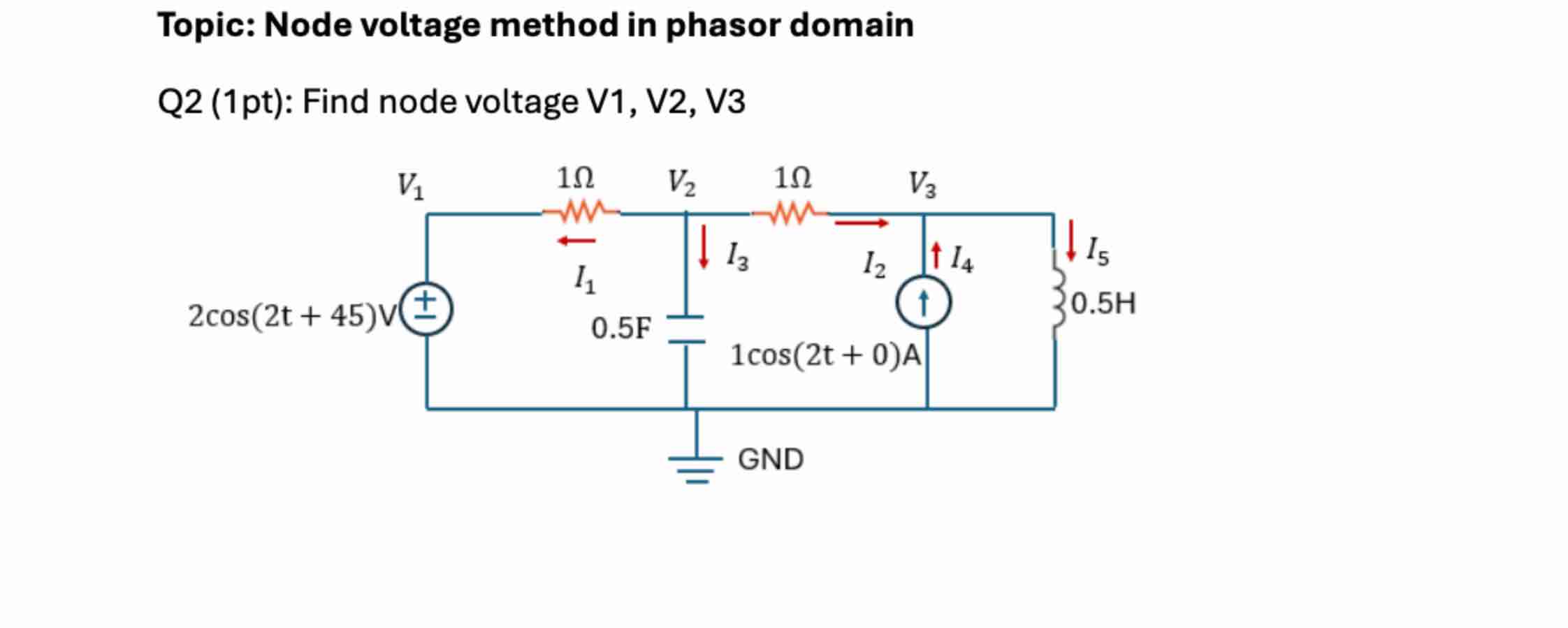 Solved Topic: Node voltage method in phasor domain2): Find | Chegg.com Solved Topic: Node voltage method in phasor domain2): Find | Chegg.com