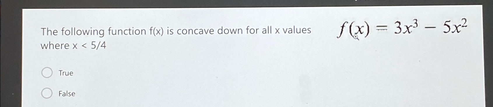Solved The following function f(x) ﻿is concave down for all | Chegg.com