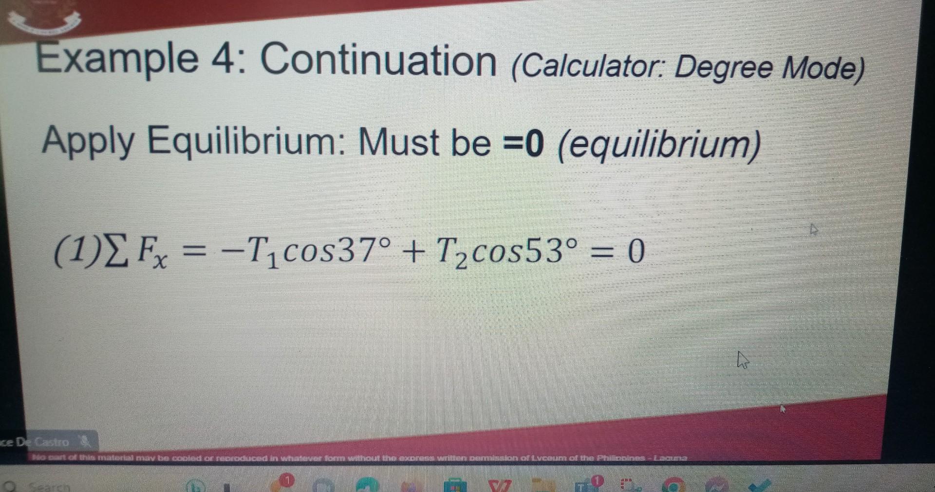 Solved Example 4: Continuation (Calculator: Degree Mode) | Chegg.com