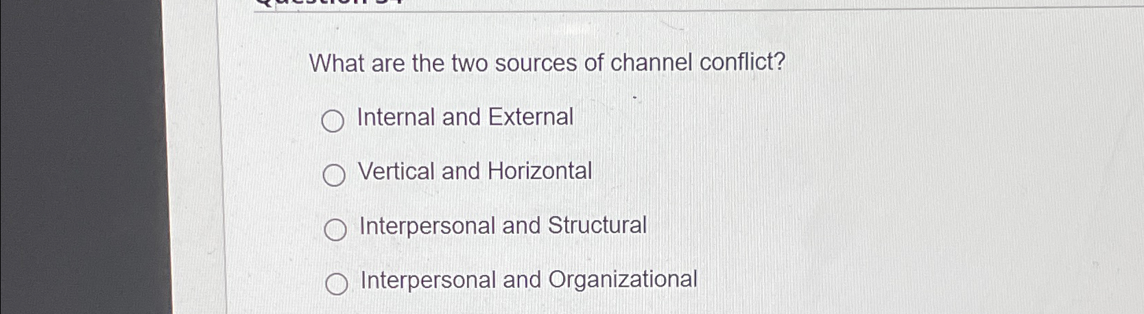 Solved What are the two sources of channel conflict?Internal | Chegg.com