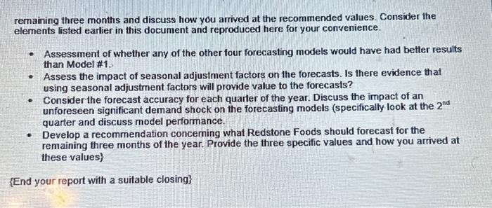 Solved 2. Determine which of the five forecast models | Chegg.com