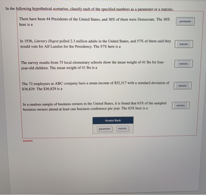Solved In the following hypothetical scenarios, classify | Chegg.com