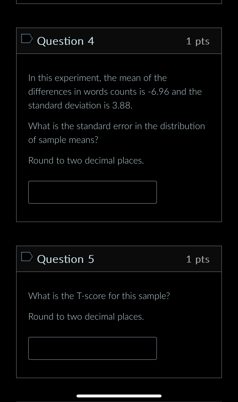 Solved Question 4In this experiment, the mean of the | Chegg.com