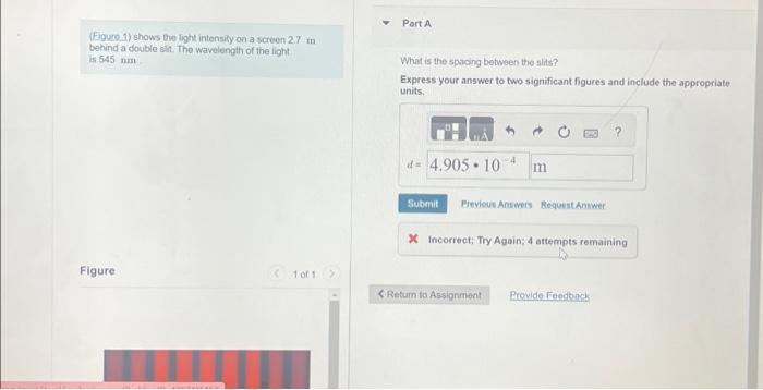 Solved (Figure.1) shows the light intensity or a screen 2.7 | Chegg.com